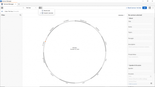 Sermon Manager Radial Calendar - Bible Buying Guide