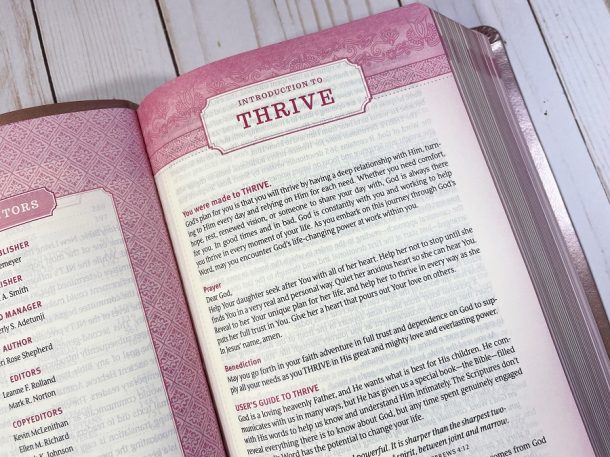 NLT Thrive Devotional Bible for Women - Bible Buying Guide