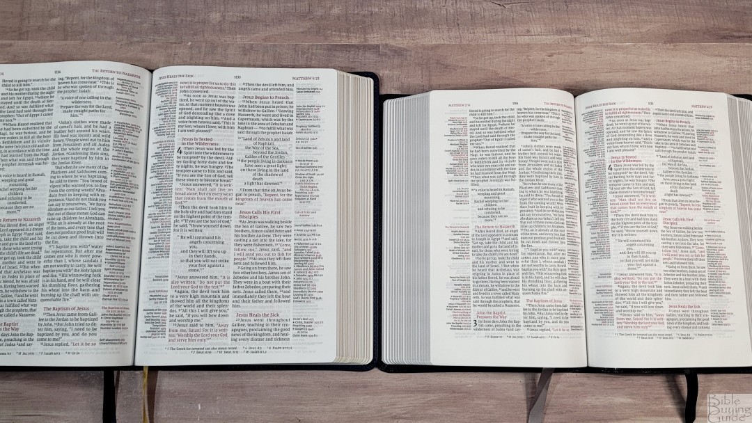 NIV Compfort Print Thompson Chain Reference Bible Size Comparisons (29 ...