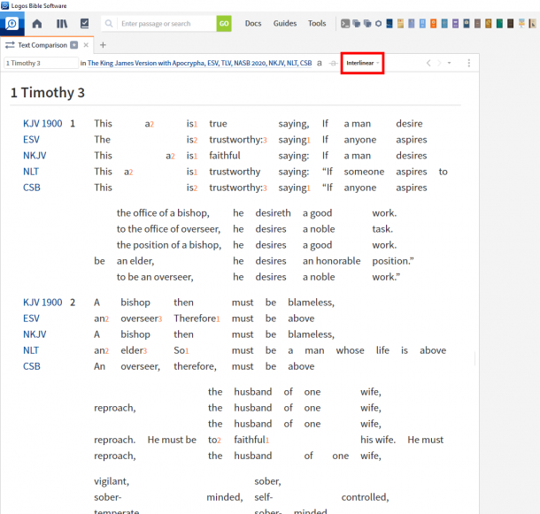 How to Compare Bible Versions in Logos with the Text Comparison Tool ...