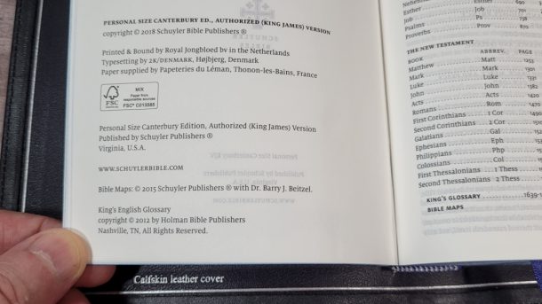 Personal Size Canterbury in Black Pearl Review - Bible Buying Guide