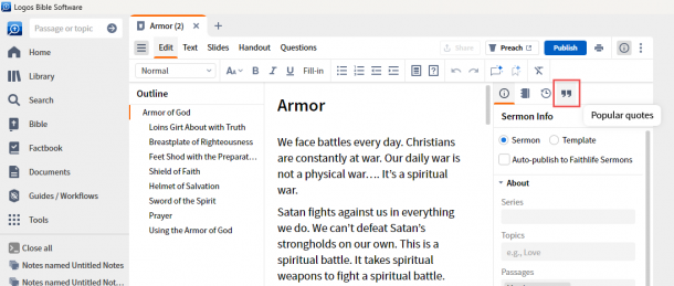 15 Logos 10 Popular Quotations Tool - Bible Buying Guide
